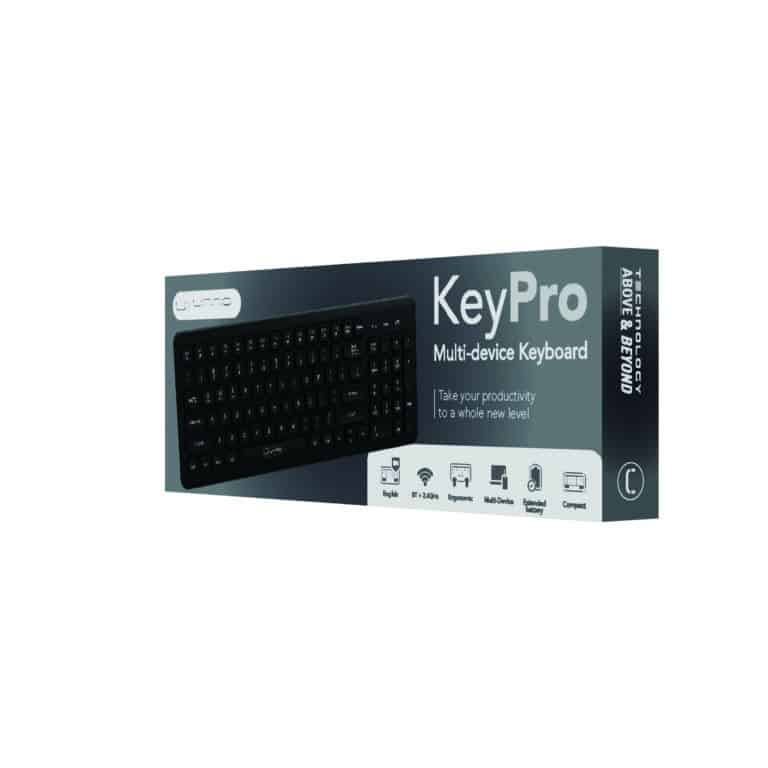 KEYPRO MULTI-DEVICE WIRELESS KEYBOARD | ENGLISHKB6766BK | Unno Tekno
